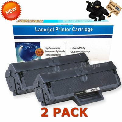 2Pk Black Toner W1105A For HP 105A LaserJet 107a 107r 107w 135a 135w ...