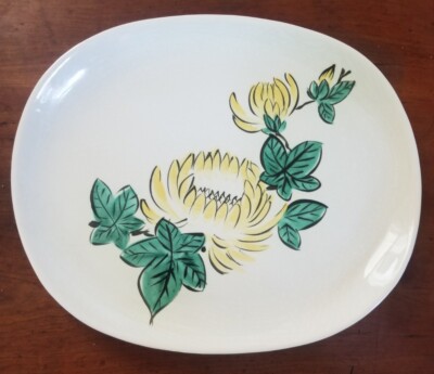 Vintage Red Wing Pottery Dinnerware Platter Chrysanthemum 13" x 11.75 ...