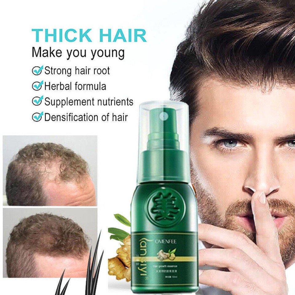 2x Hair Growth Serum Spray Dense Fast Regrowth Ginger Oil Anti Loss ...