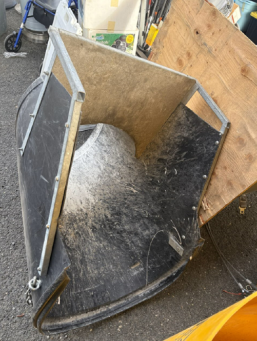 Construction trash chute - intake hopper w/ chain - building debris ...