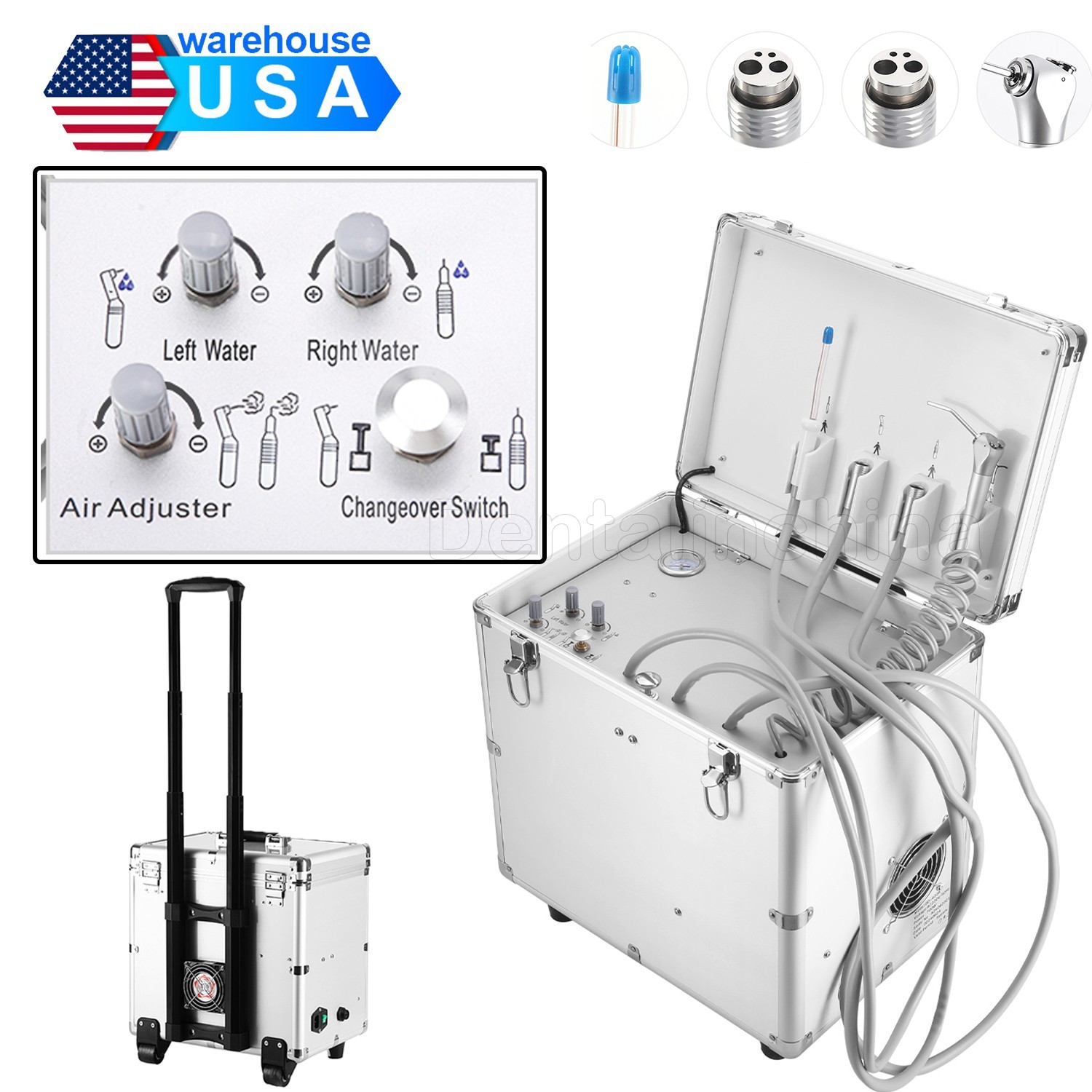 Dental Delivery Unit Turbine Mobile Air Compressor Suction 3 Way ...