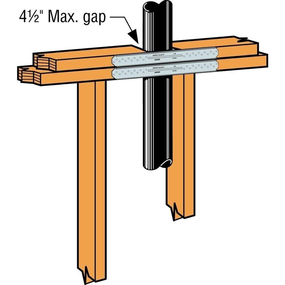 Simpson Strong Tie CTS218 18-inch, 14-Gauge Compression/Tension Strap ...