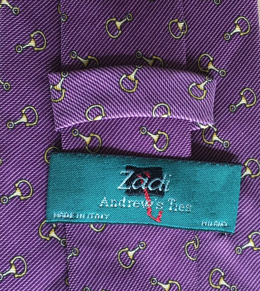 Zadi Andrew's Italian Silk Neck Tie Snaffle Design | eBay UK