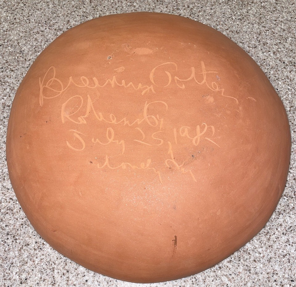 VINTAGE 1982 LESTER BREININGER REDWARE POTTERY BOWL FOLK ART. | eBay