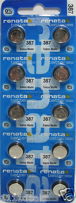 10 x Renata 387S With Spacer Ring 1.55V Button Cell 0% MERCURY ...
