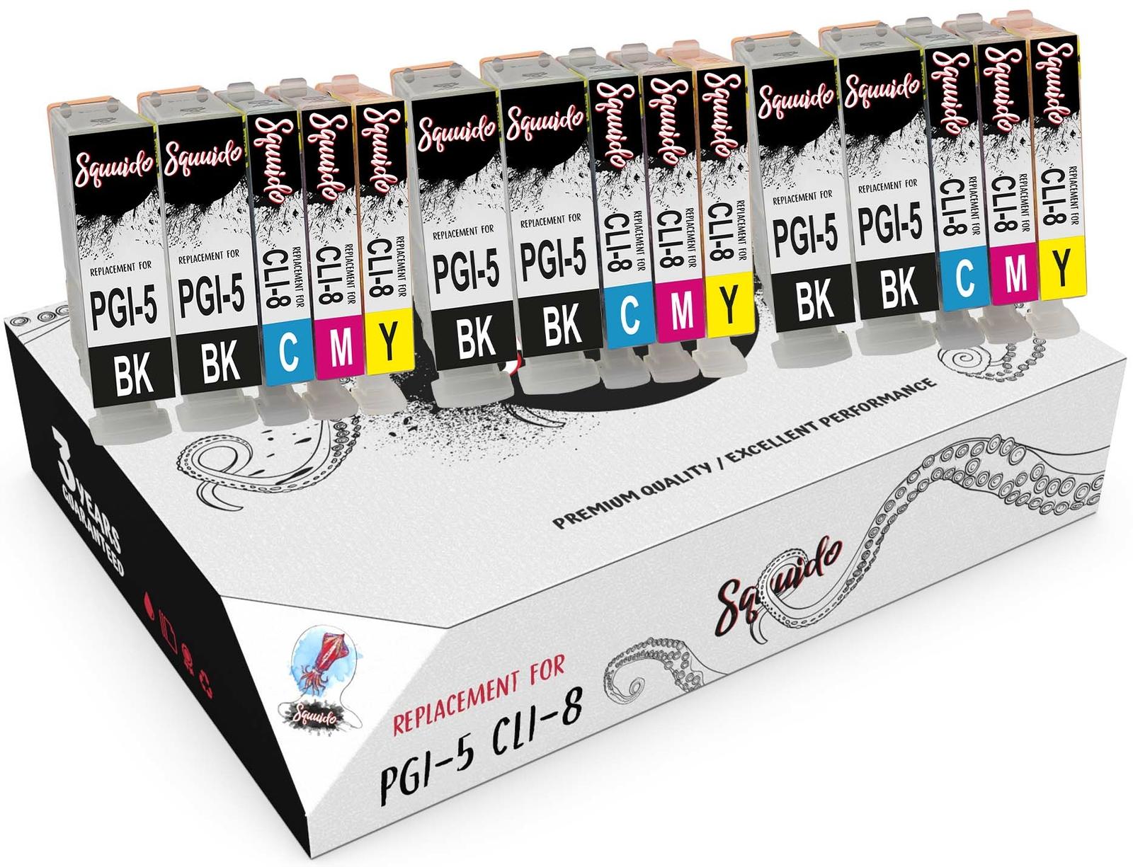 15 Ink for Canon PGI5 CLI8 iP5200 iP5200 iP5300 iP7600 iX4000 MP530 ...