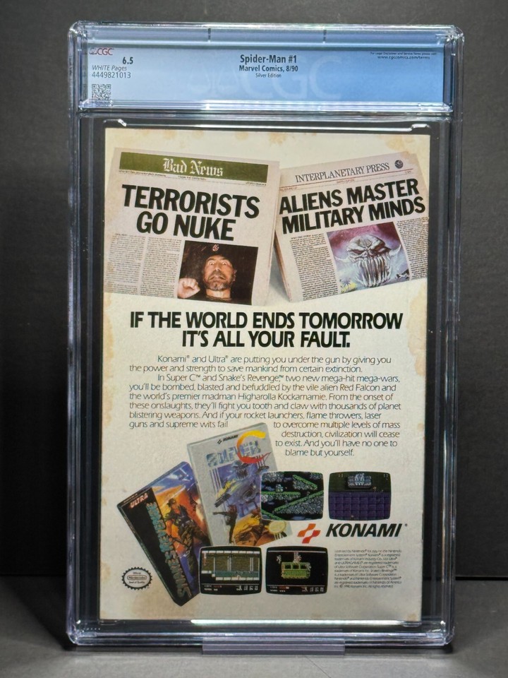 CGC 6.5 Spider-Man 1 Silver Cover Marvel 1990 McFarlane Art The Lizard ...