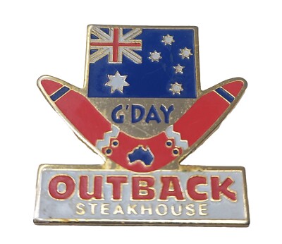 Outback Steakhouse Pin G'Day Boomerang Australian Flag Employee Server ...