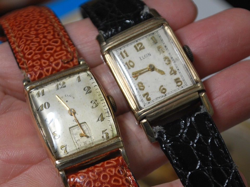Two Vintage ELGIN 15J and 21J Manual Wind Men's Watches --Parts | eBay