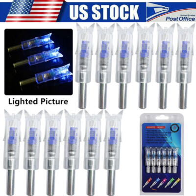 12PCS Automatic LED Blue Lighted Nocks Tail for ID 7.62mm Arrows ...