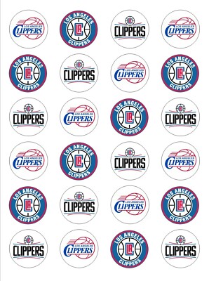 24 NBA Los Angeles Clippers Edible Wafer Paper Cupcake Toppers Cake PRE ...