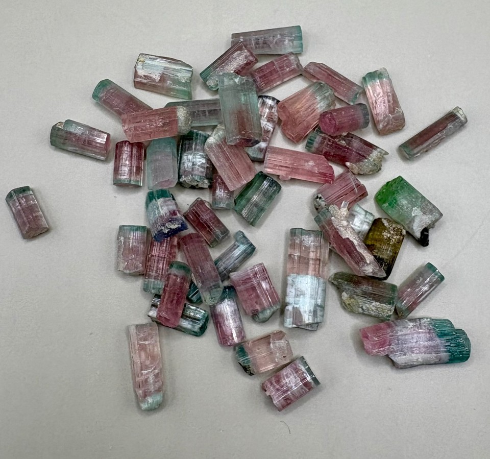 Bi-Color / Tri-Color Tourmaline Crystal Parcel from Afghanistan Natural ...