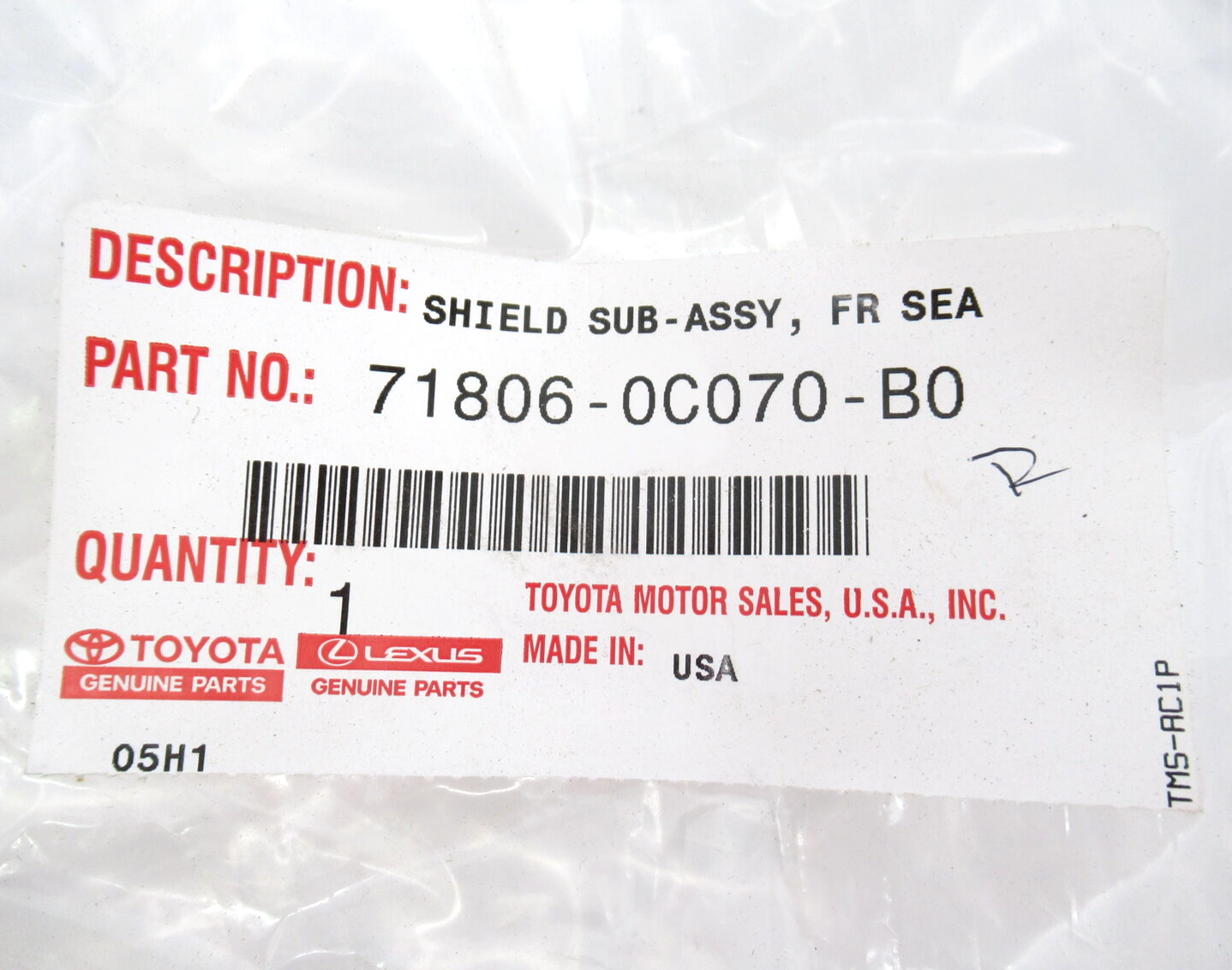 Genuine OEM Toyota 71806-0C070-B0 Driver Left Seat Trim Shield | eBay