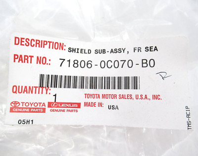 Genuine OEM Toyota 71806-0C070-B0 Driver Left Seat Trim Shield | eBay