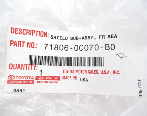 Genuine OEM Toyota 71806-0C070-B0 Driver Left Seat Trim Shield | eBay
