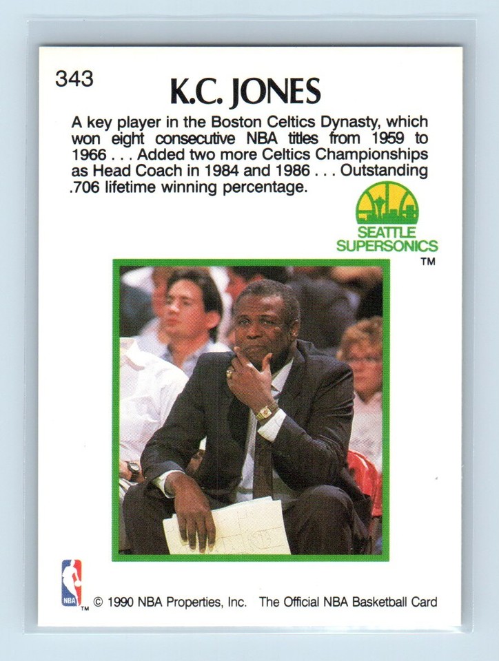 1990-91 Hoops K.C. Jones Boston Celtics/Seattle SuperSonics #343 | eBay