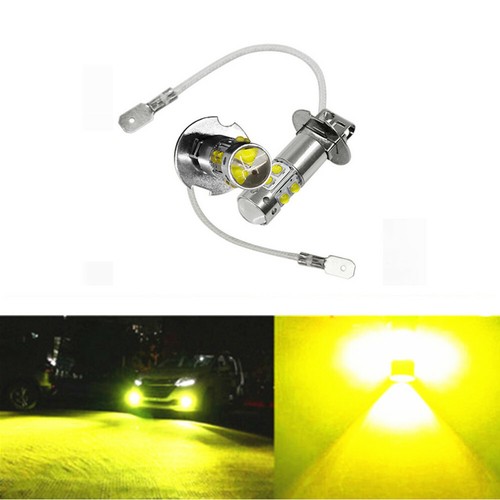 2x H3 LED Fog Light Bulbs Replace Lamp 3000k Yellow 100W High Power ...