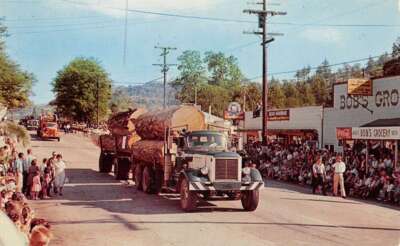 Julian California Julian Apple Days Festival Hauling Logs Coke Sign PC ...