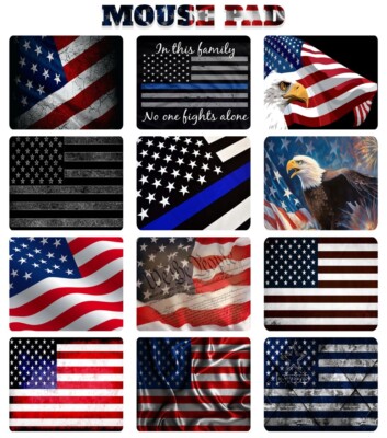 American Flag Mousepad Gaming USA Flag Mouse Pad For Laptop PC Desk Mat ...