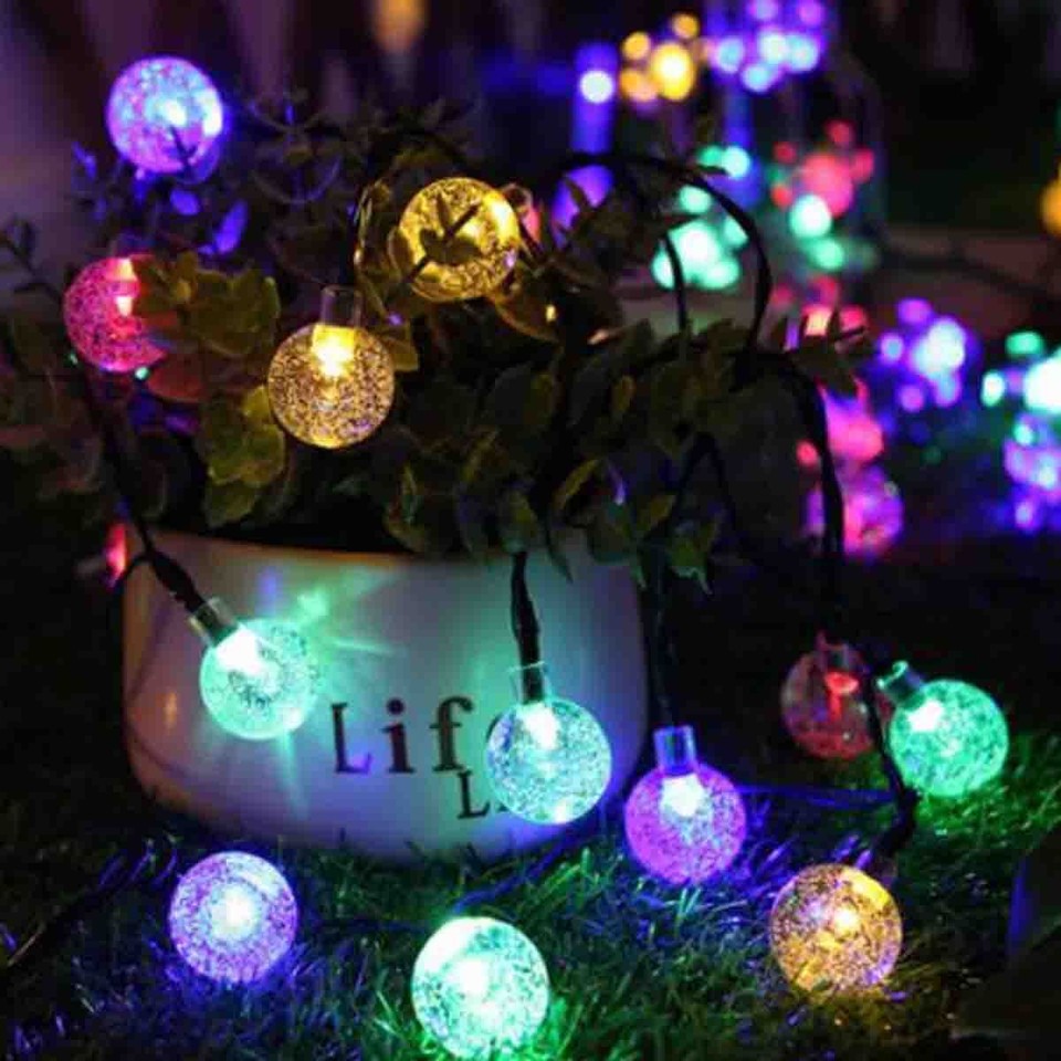 Solar Powered 50 LED String Light Outdoor Garden Path Yard Waterproof ...