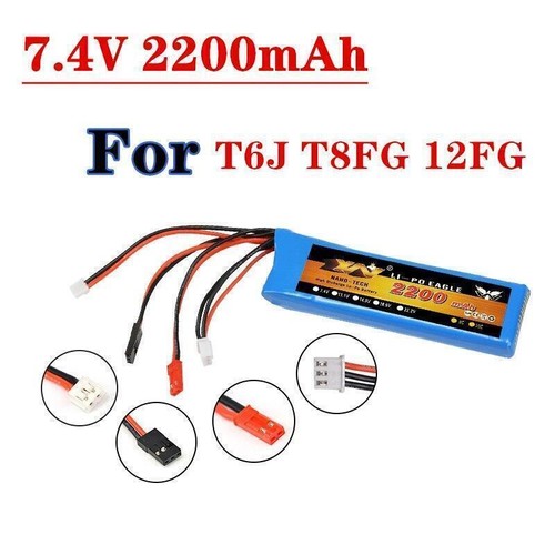 7.4V 2200mah Lipo Battery For Futaba T6J T8FG 12FG Transmitter ...