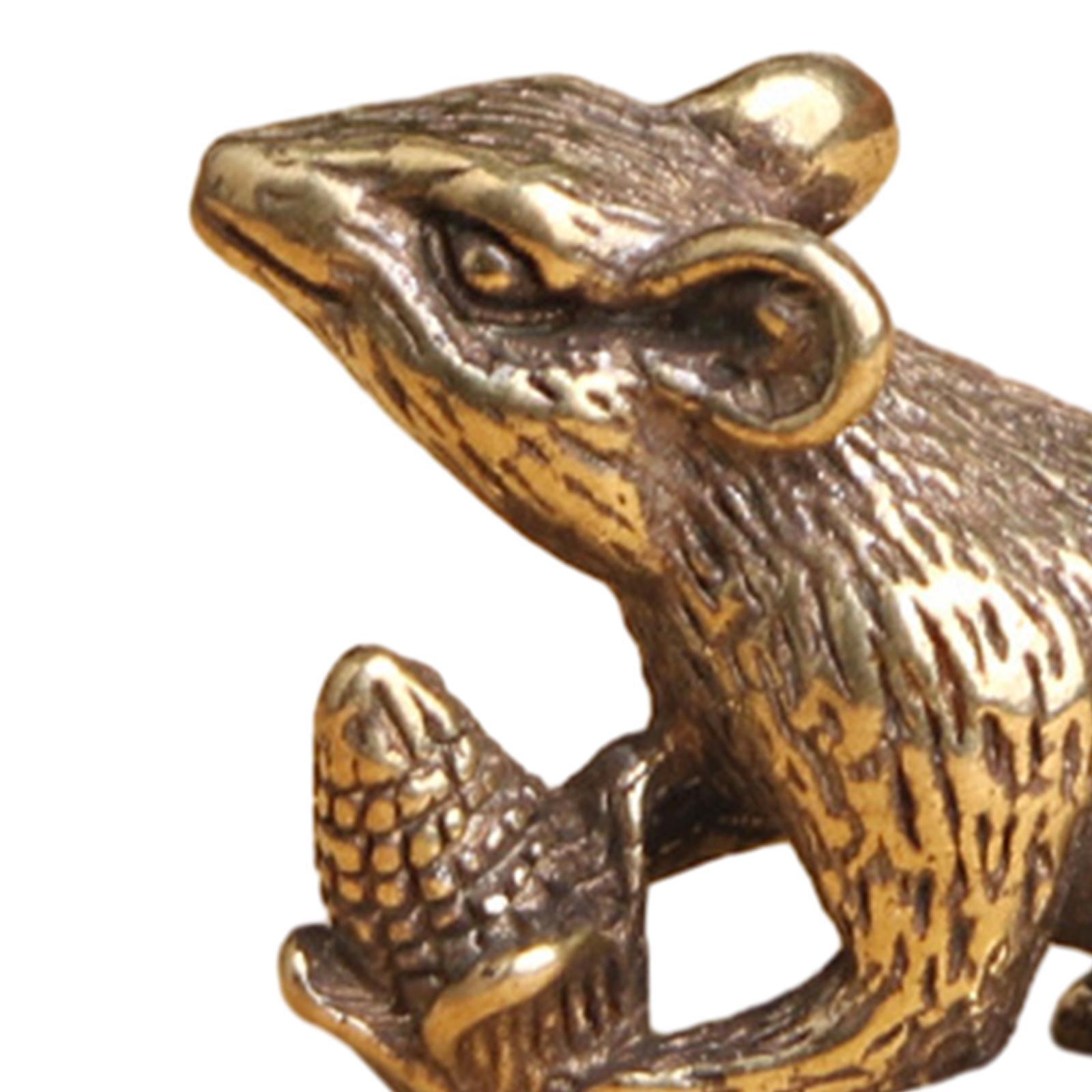 Mice Statue Tea Pet Office Pendant Desk Craft Gift Pendant Charm Wealth ...