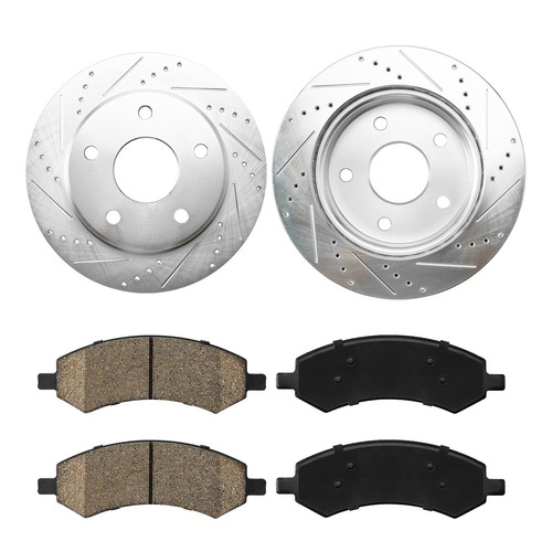 Front Drilled Rotors and Brake Pads 53025+D1084 for Dodge Dakota 2005 ...