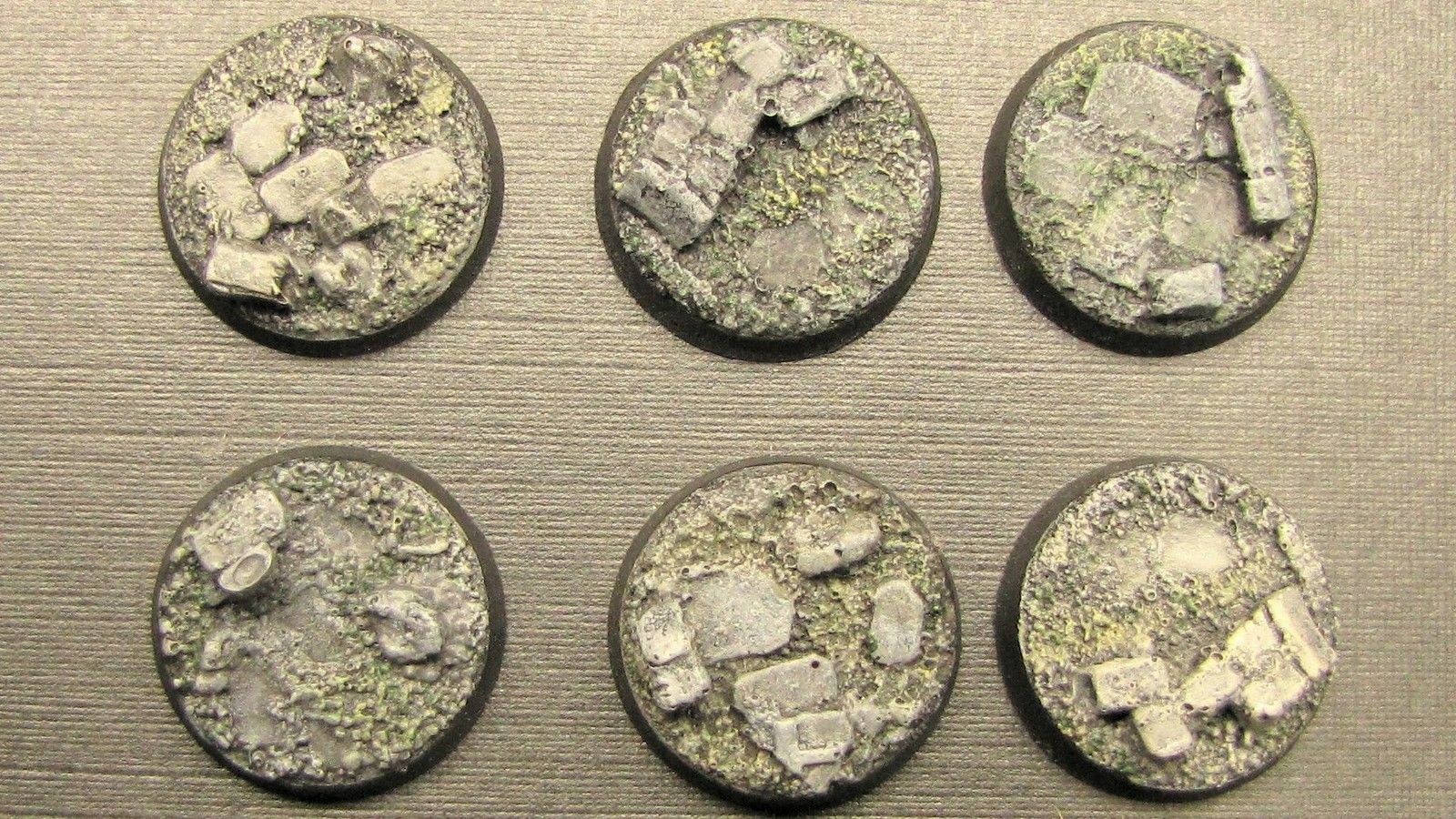 12 X PAINTED 25mm Resin Bases Ruined City Scenery Sigma 40k | eBay