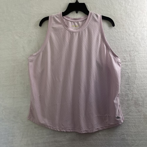 Tek Gear Tank Top Womans 2XL Solid Pink Sleeveless Round Neck Polyester ...