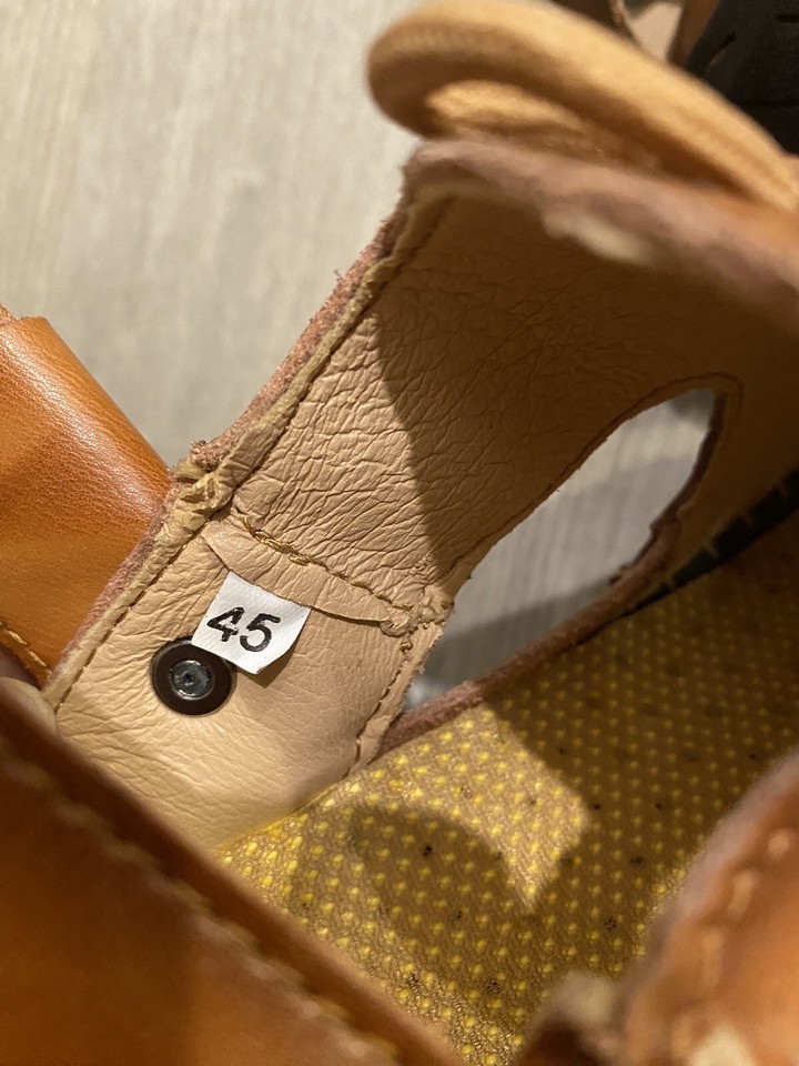 HSY Fashion Men Leather Sandal Shoes EU45 US 10.5 Brown Slip On | eBay