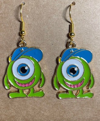 HANDMADE Mike Wazowski Monsters INC Character Charm Drop Hook Earrings ...