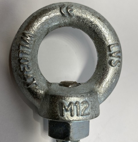 M12 Lifting EYE BOLT (Medium), 750 lb (340 kg) Loading Capacity ZINC ...