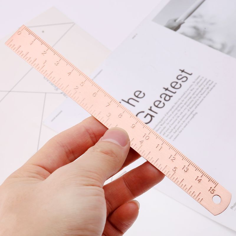 Vintage Copper Brass Ruler Label Mark Cartography Painting Measuri | eBay