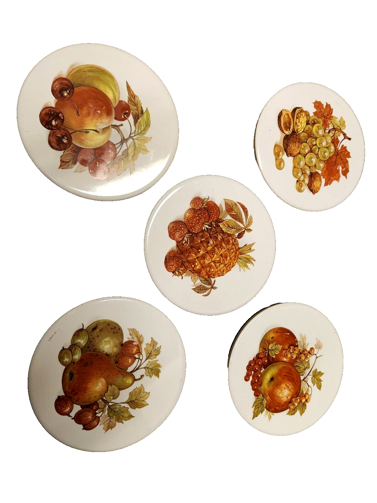 Lot of 5 Ceramic Vintage Fall Fruit Hot Plates | eBay