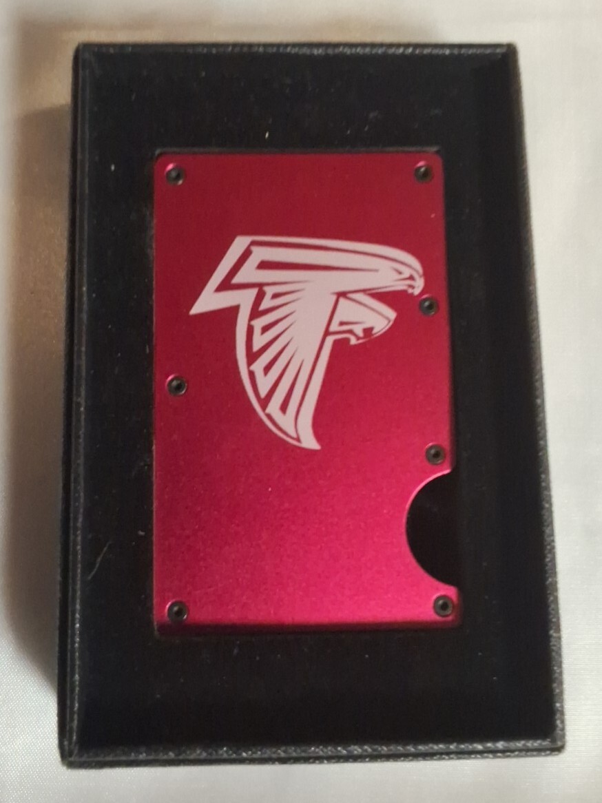 LASER ENGRAVED RFID WALLET - RED- "ATLANTA FALCONS" NEW | eBay