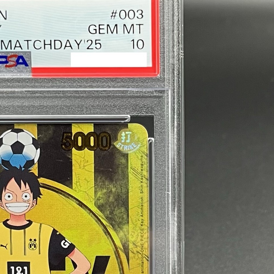 PSA 10 Monkey D Luffy ST13-003 BVB Borussia Dortmund ONE PIECE Matchday ...