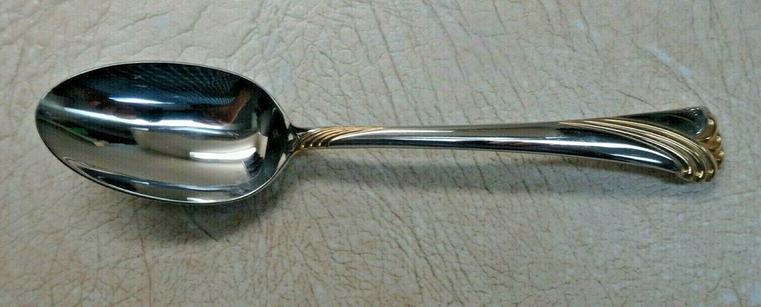 Lenox Stainless Kelly Gold, Gold Accent 1 Serving Spoon 8 3/4" | eBay