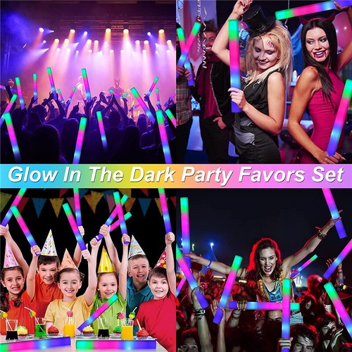 80PCS Light Up LED Foam Sticks Wands Rally Flashing Glow Party Rave ...