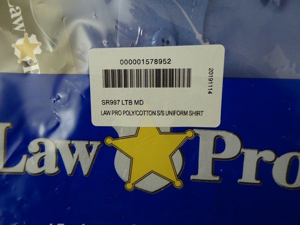 LawPro Poly Cotton Short Sleeve Premium Shirt, SR997, Light Blue, Med ...