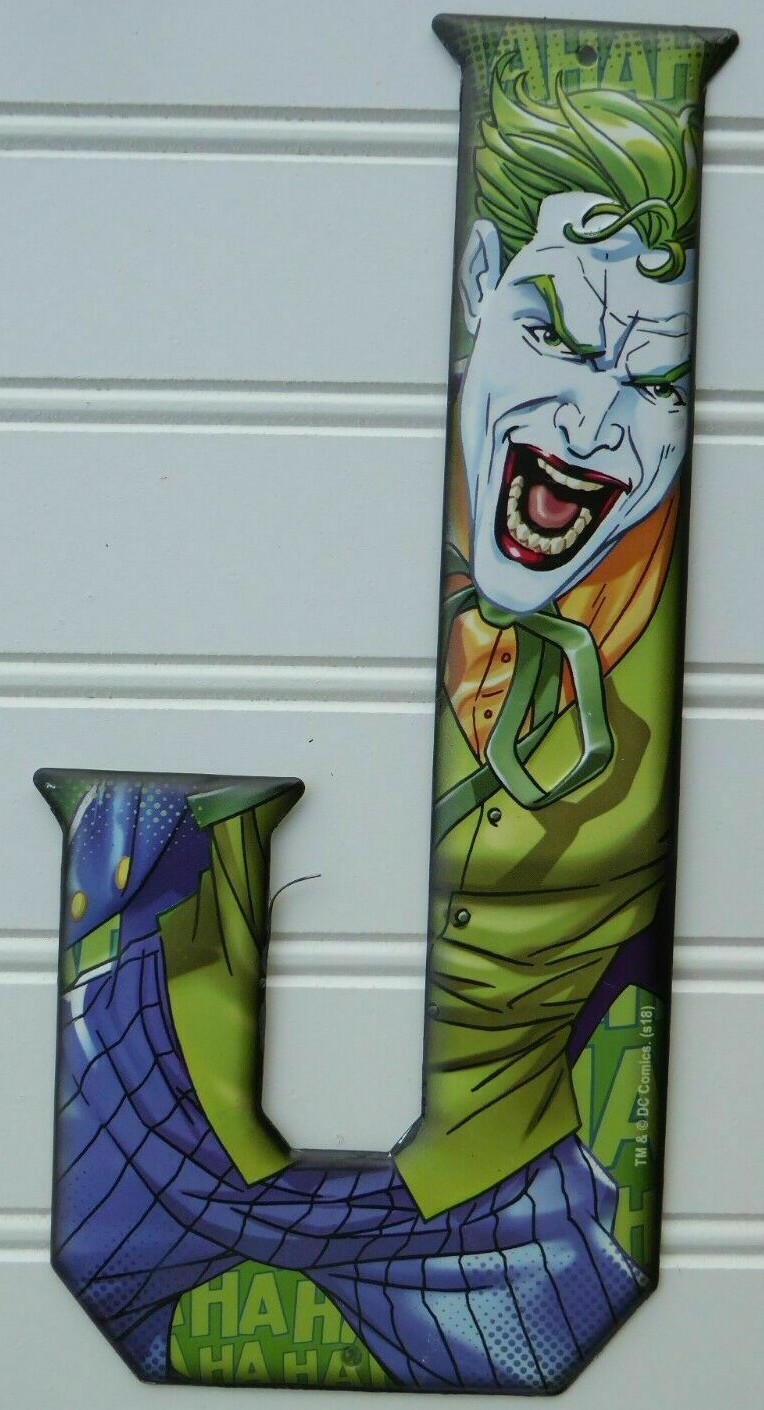 NEW! DC COMICS VILLIAN JOKER Initial "J" Letter Metal Sign Home ...