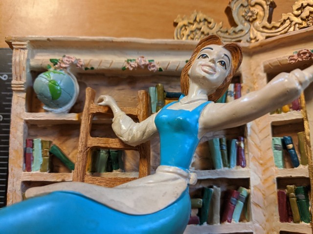 Disney Beauty and The Beast RARE Vintage Belle in Library Figurine ...