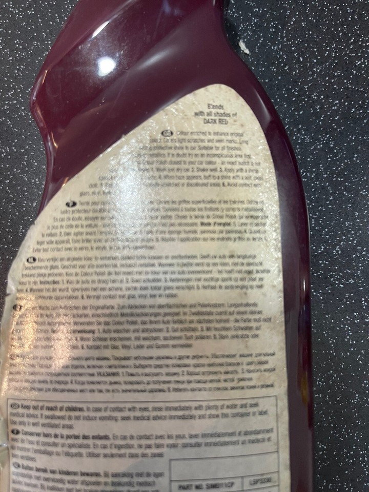 2 X Simoniz Dark Red Car Polish Colour Magic & Wax Enriched To Revive ...