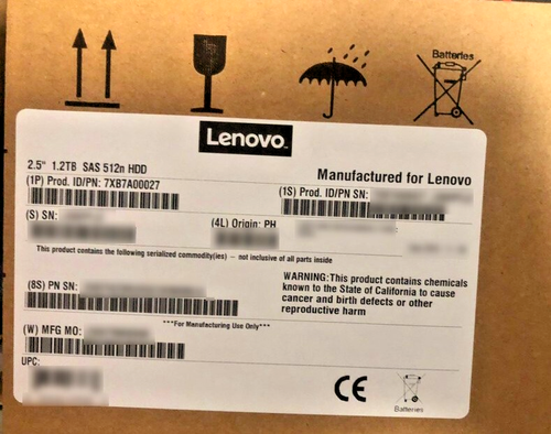 Lenovo 7XB7A00027 00YK016 1.2Tb 10K Rpm 512n SAS 12Gbps 2.5" Hot Swap ...
