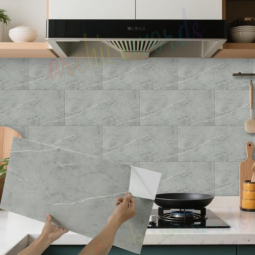 100PACK Self-Adhesive Tile Marble PVC Cladding Wall Panels for Kitchen ...