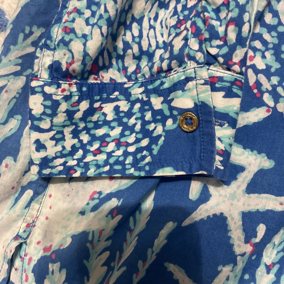 Gorgeous Lilly Pulitzer Blue And White Coral Print Tunic. 100% Cotton ...