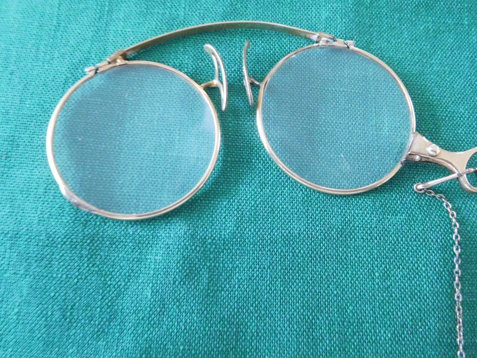 American Optical VARSITY Pince Nez Antique Eye Glasses and Chain | eBay
