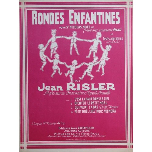 RISLER Jean C'est La-Haut dans le ciel Chant Piano | eBay