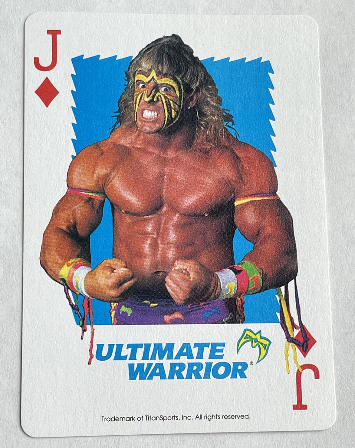 1991 WWF Titan Sports ULTIMATE WARRIOR Jack J of Diamonds Playing Card ...