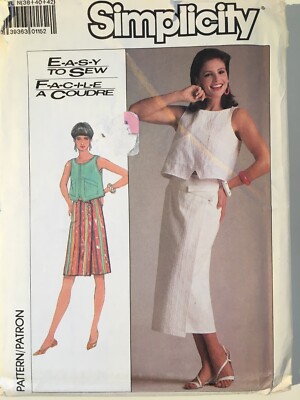 1980s Vintage Simplicity Pattern 8017 Straight Wrap Skirt Crop Top ...