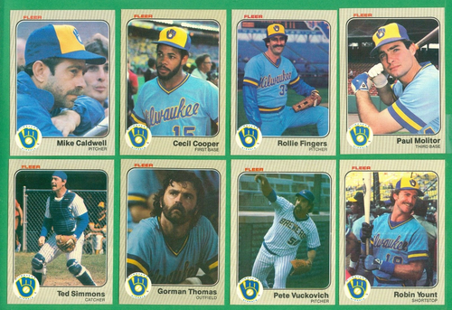 1983 FLEER MILWAUKEE BREWERS TEAM SET NM/MT HARVEY'S WALLBANGERS YOUNT ...